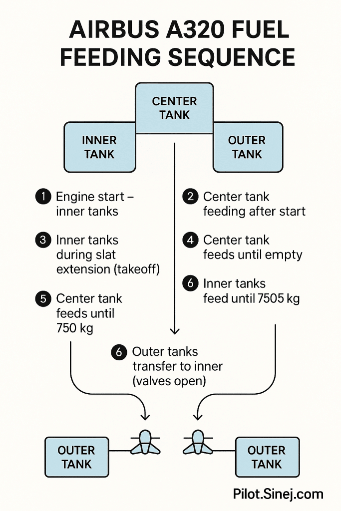 Airbus A320 Fuel System Feeding Sequence Explained Clearly